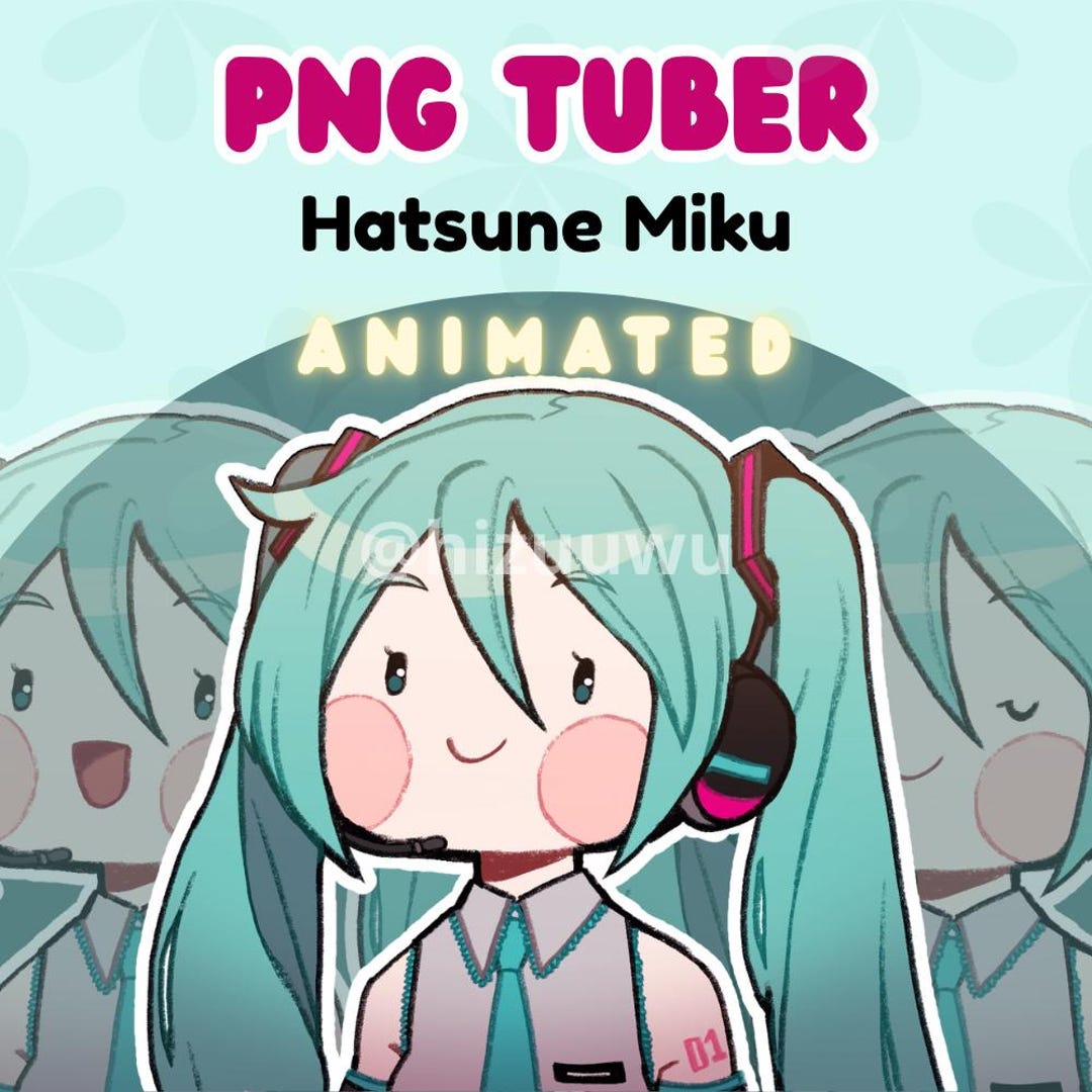 Premade Animated PNG Tuber | Chibi Hatsune Miku | 1 Emotion | Streaming ...