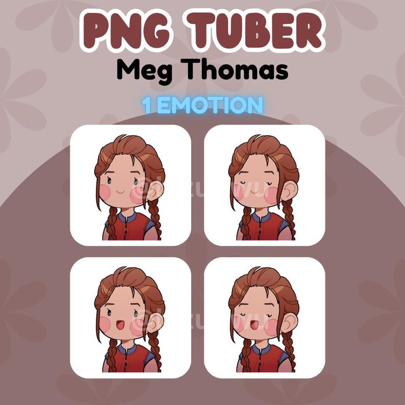 Animated Chibi Meg Thomas PNG Tuber With ASSETS | Streaming Avatar ...