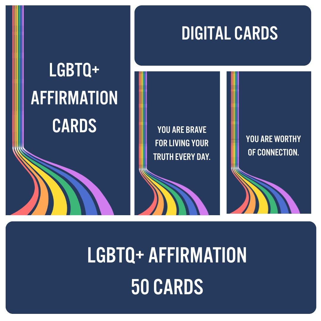 LGBTQ+ Affirmation Cards: Pride Love (digital Download) - Etsy