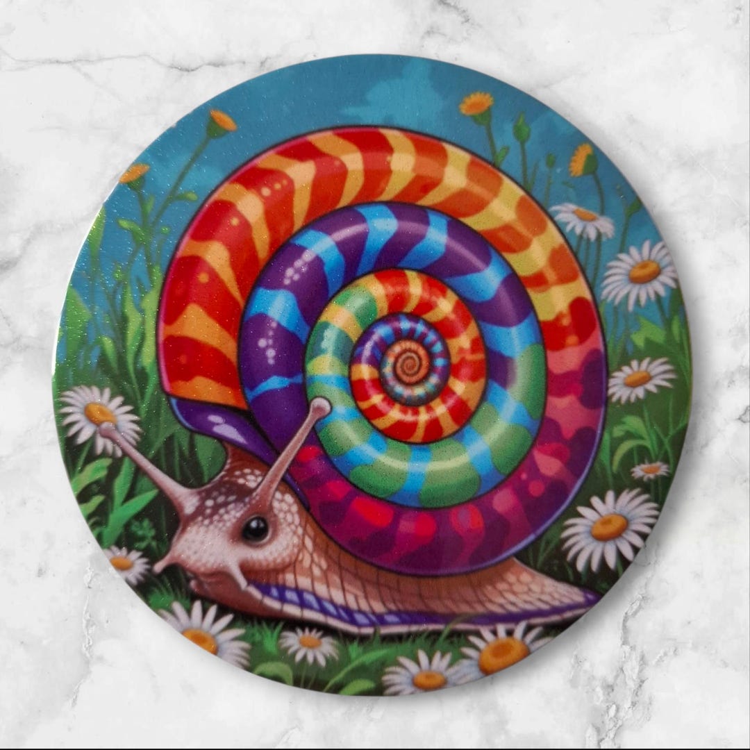 Rainbow Snail Magnet – Groovy 70s Hippie Fridge Decor - Etsy