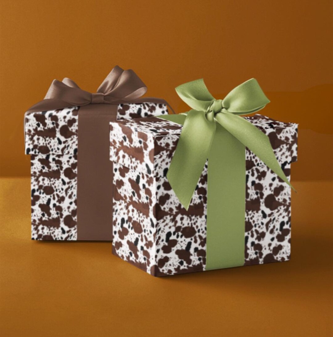 Western Cowhide Wrapping Paper | Rustic Rodeo Animal Print Gift Wrap - Etsy