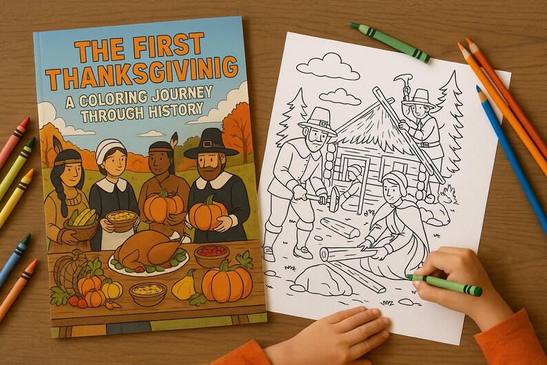 First Thanksgiving Story Book Coloring Book - Digital Download - Etsy