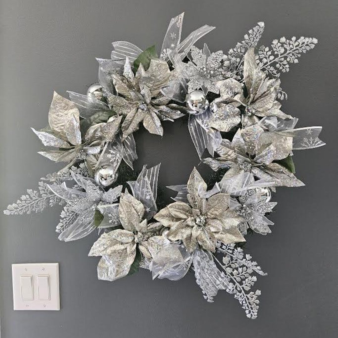 Silver Sparkle Holiday Wreath-one of a Kind! - Etsy