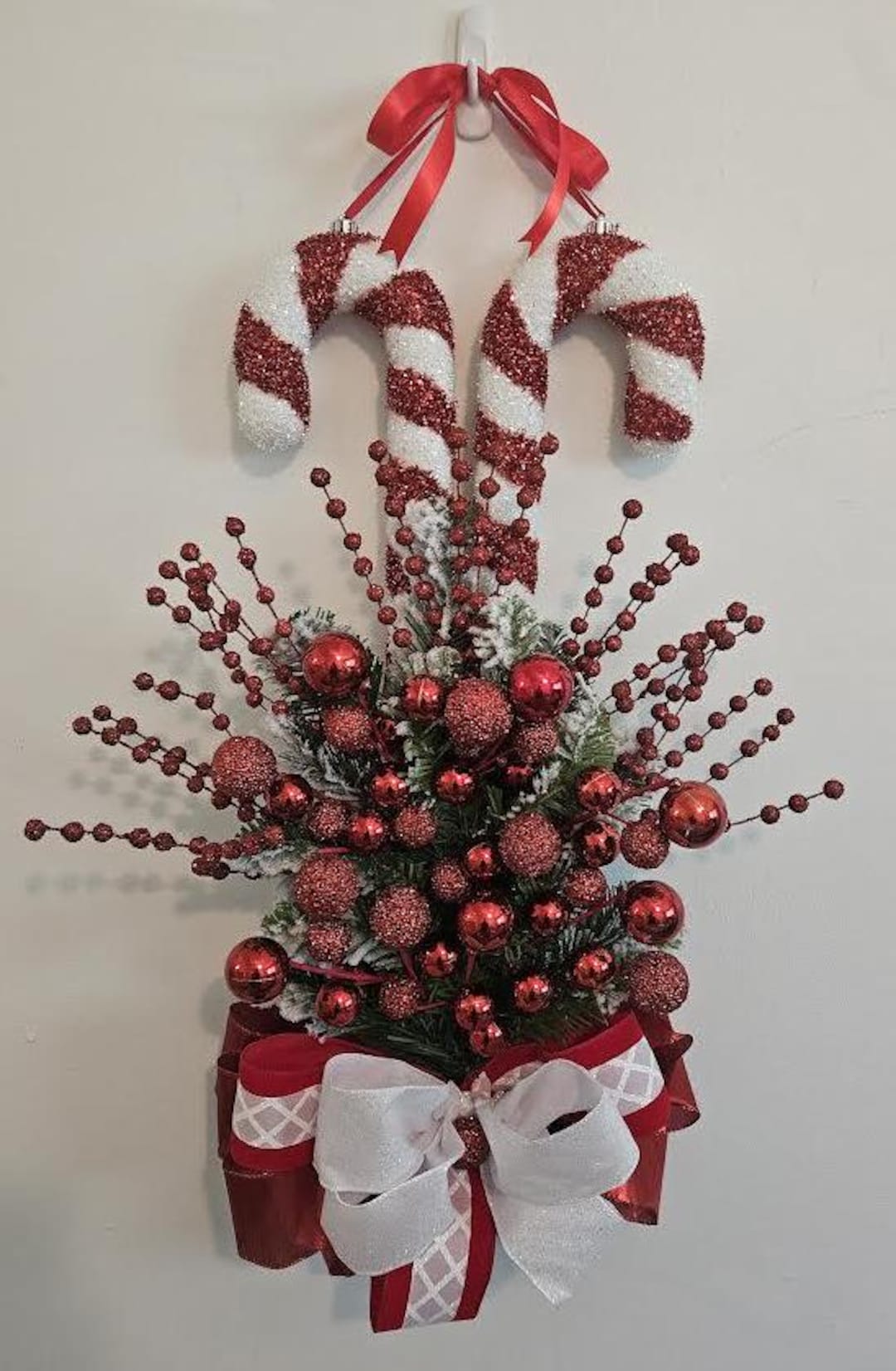 Candy Cane Swag-one of a Kind! - Etsy