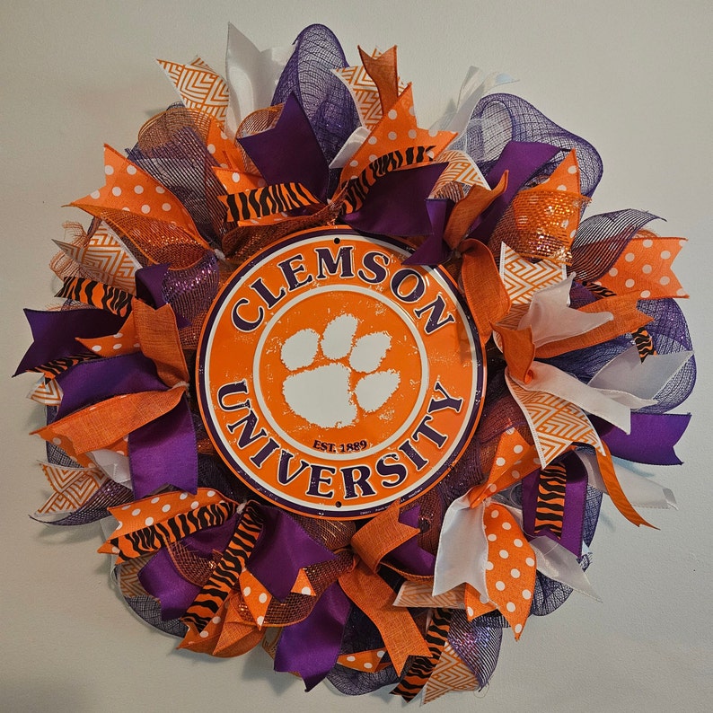 Clemson Tigers Wreath!! One of Kind! - Etsy