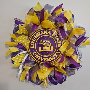 LSU Wreath-one of a Kind! - Etsy