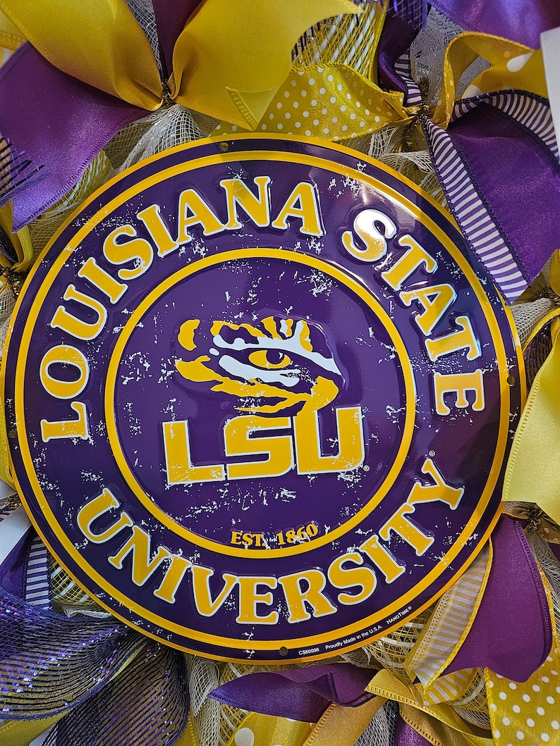 LSU Wreath-one of a Kind! - Etsy