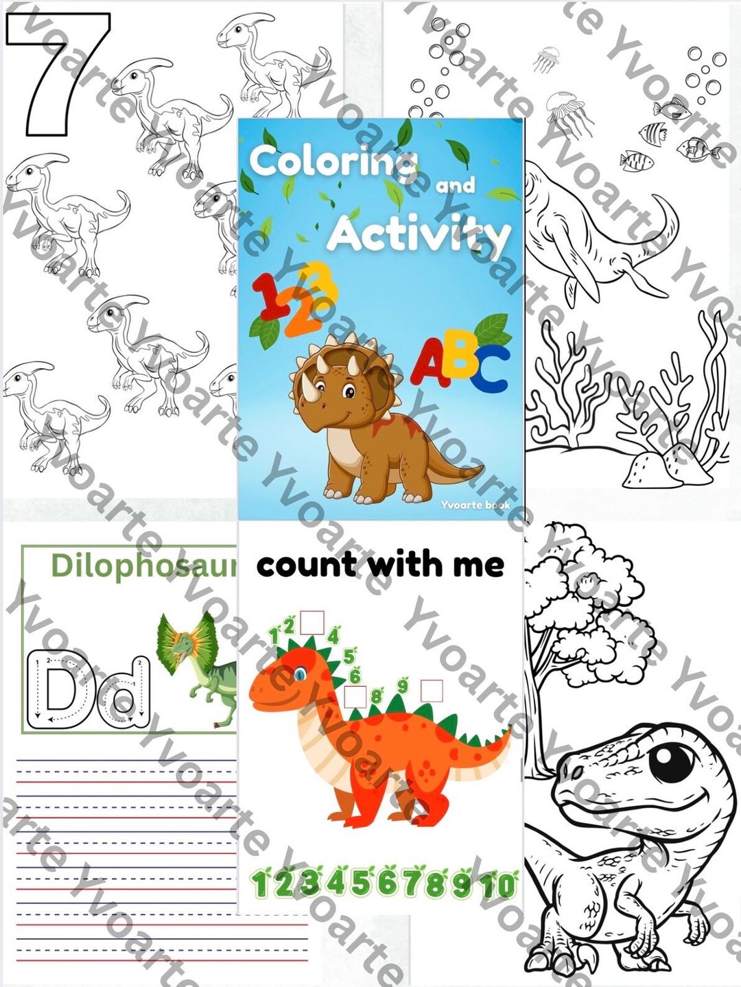 Dinosaur Coloring and Activity Book - Etsy