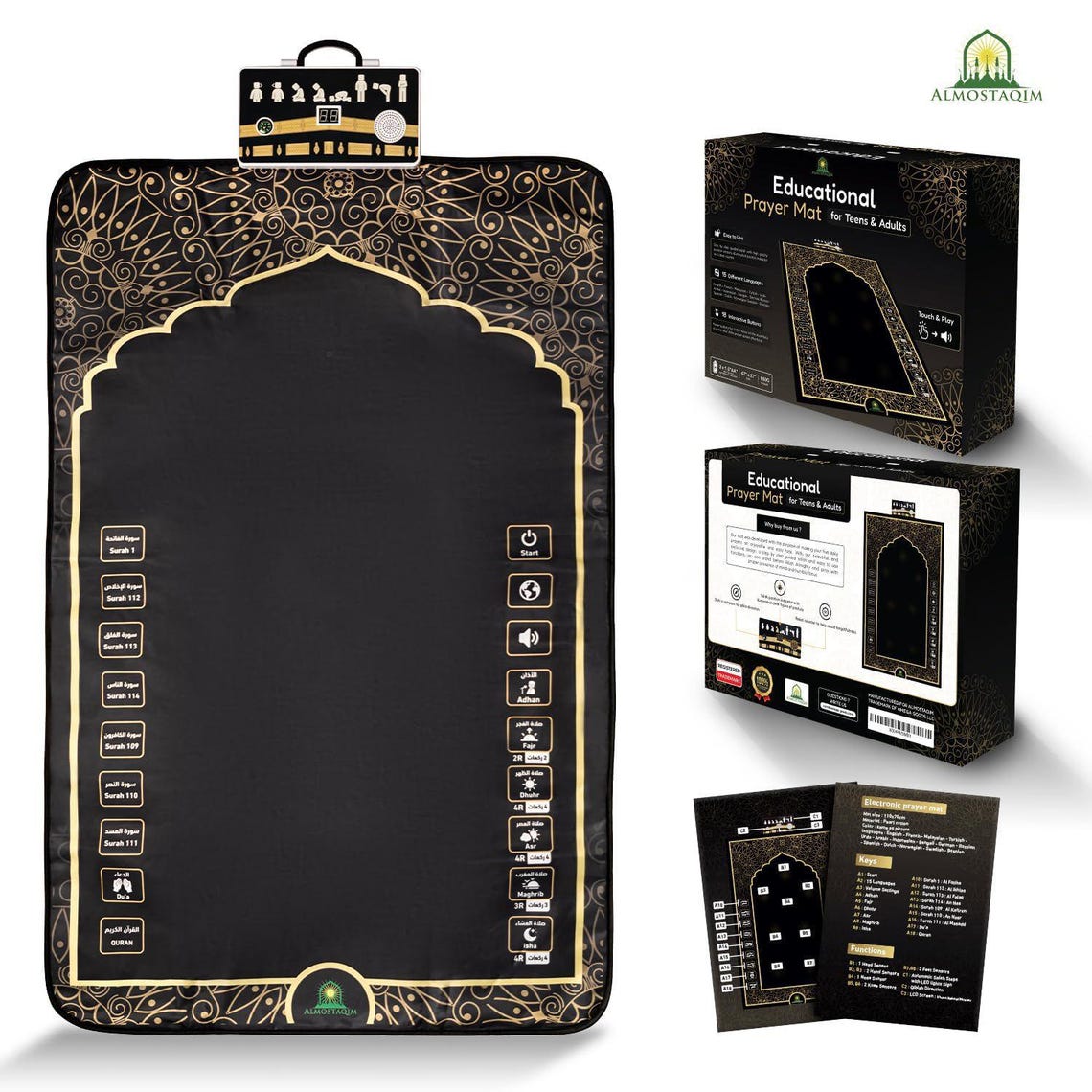 ALMOSTAQIM Educational Prayer Mat for Teens and Adults - Interactive ...