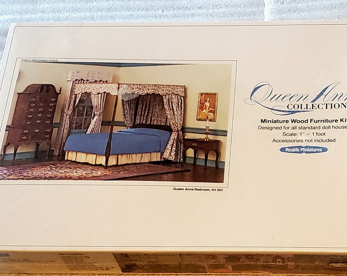 QUEEN ANNE BEDROOM Collection Miniature Wood Furniture Kit, by ...