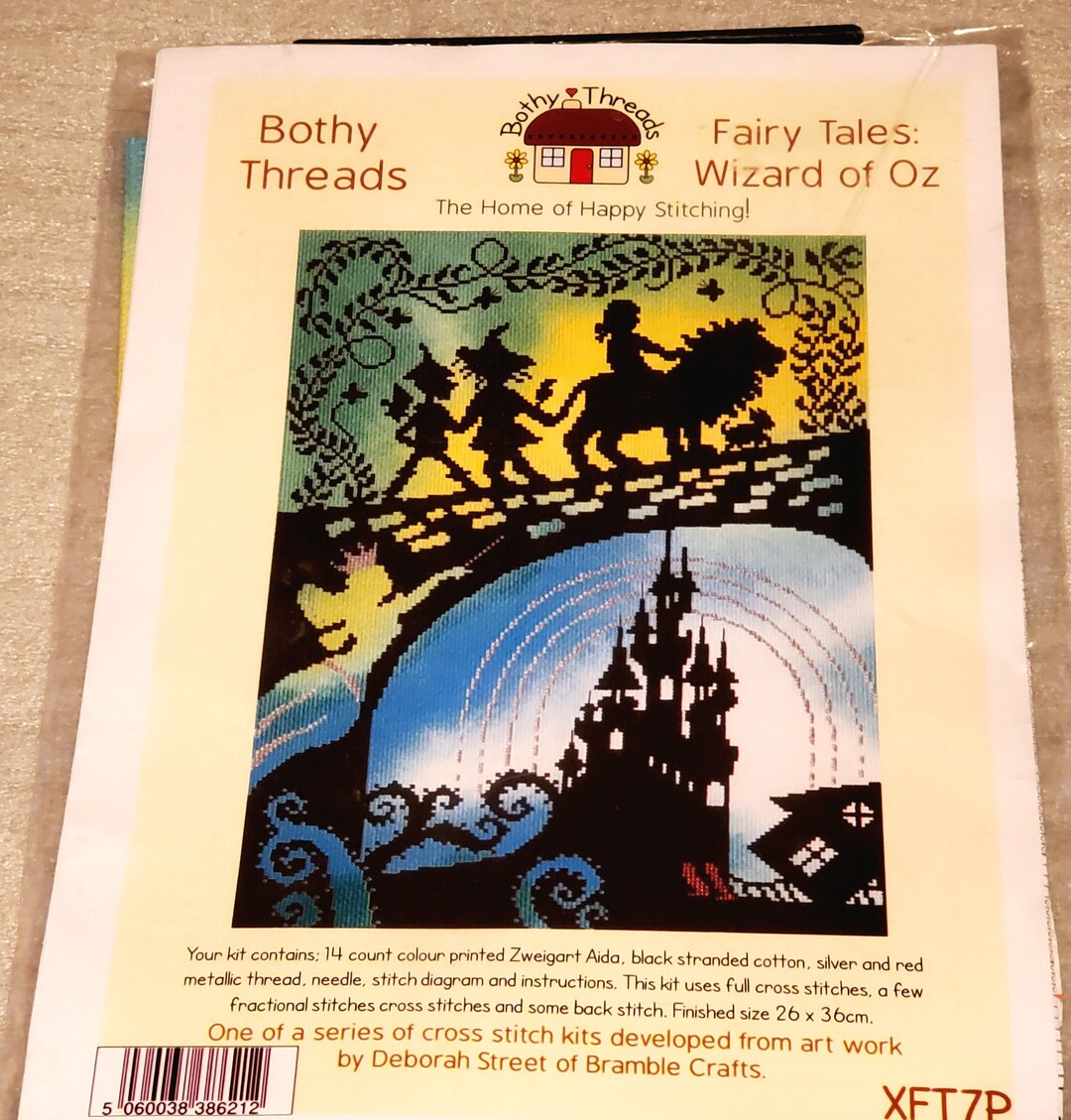 BOTHY Threads Cross Stitch Kit, Fairy Tales, WIZARD of Oz, Artwork of ...
