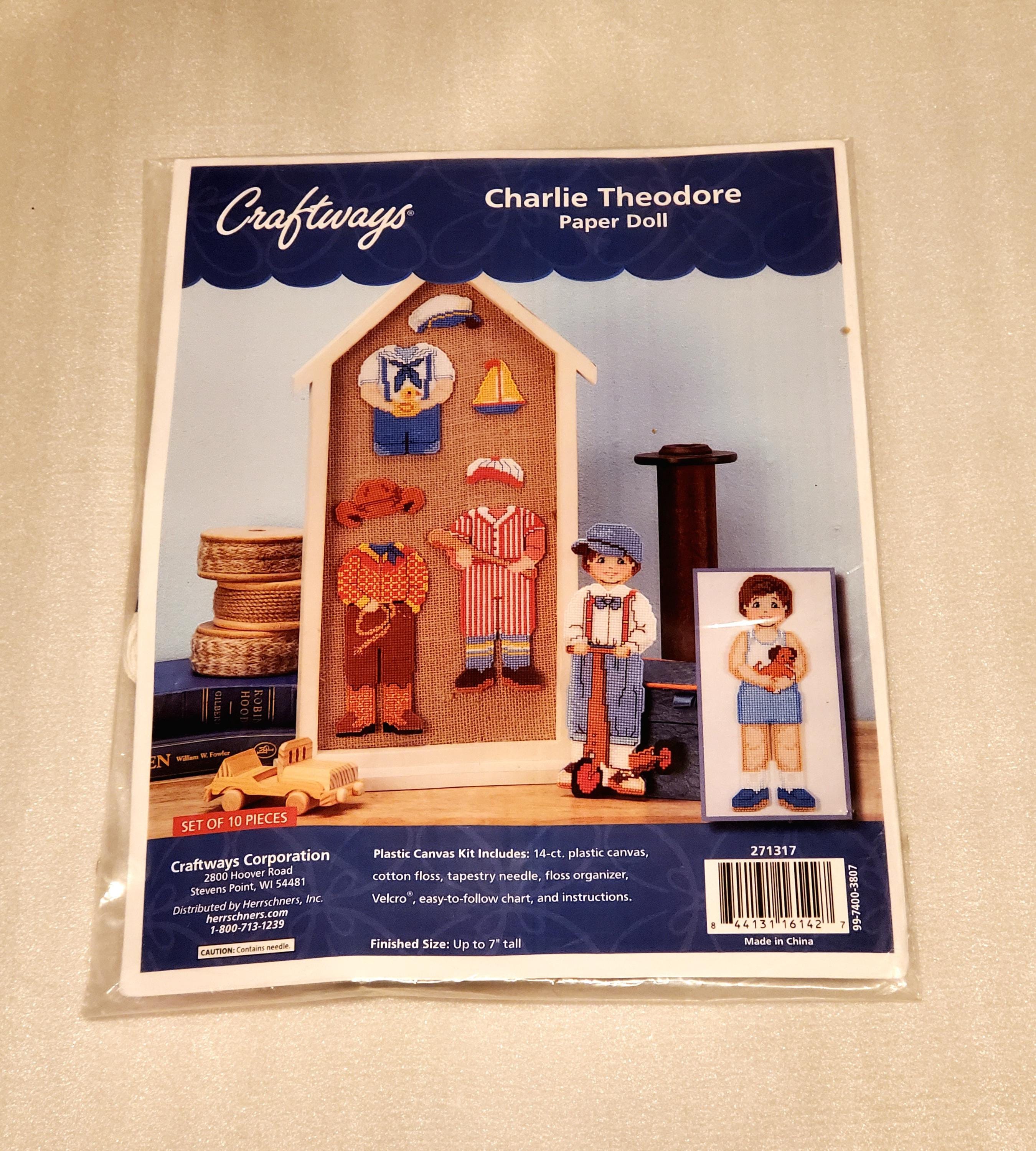 Herrschners Craftways CHARLIE THEODORE Paper Doll PLASTIC Canvas Kit ...