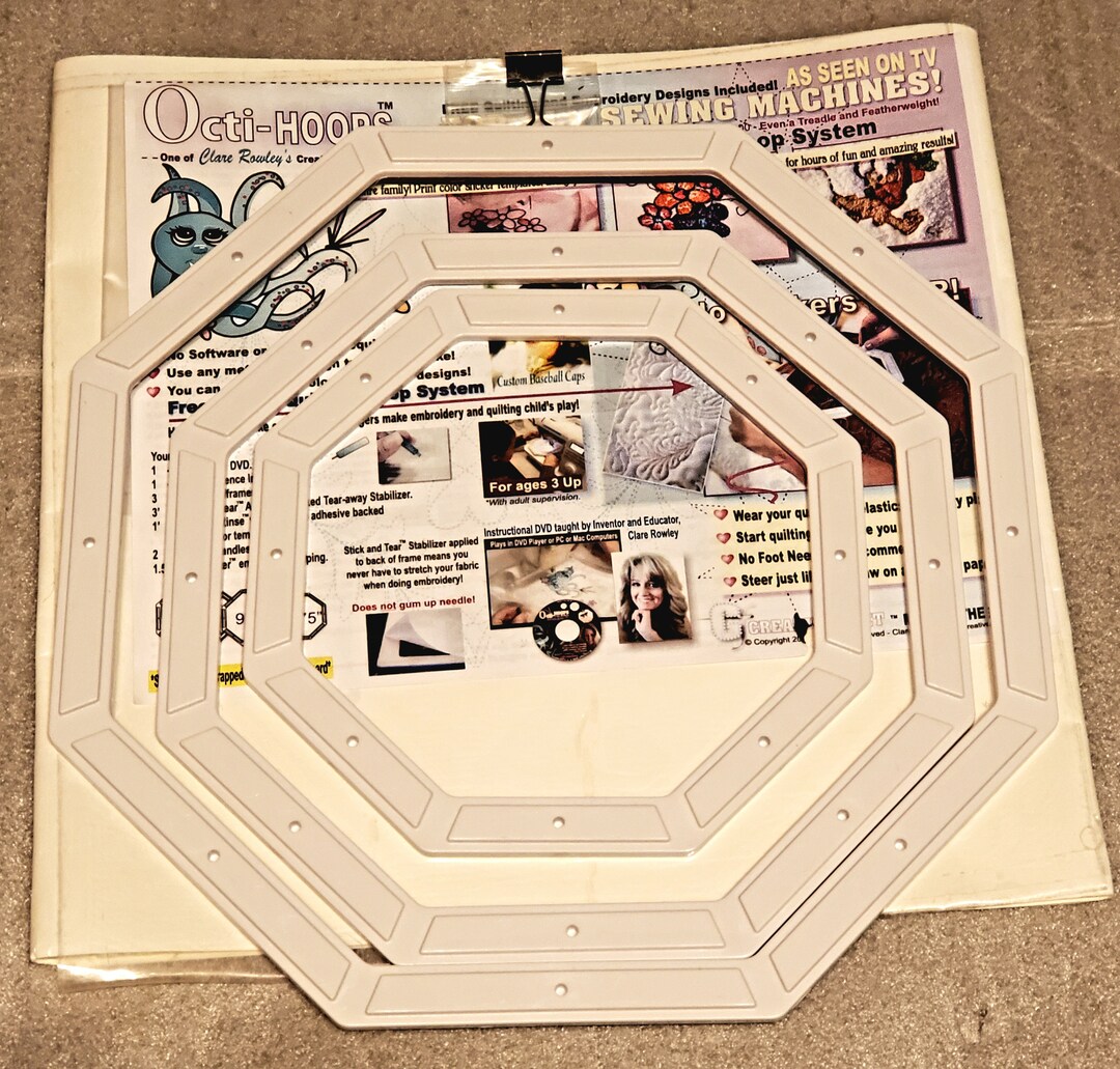 Octi-hoops, Clare Rowley's Creations, Free Motion Emboidery Systems for ...