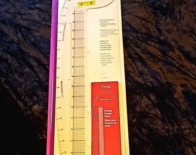 Dritz STYLING DESIGN RULER, 4 Rulers in One, Curved, Straight, Grid ...