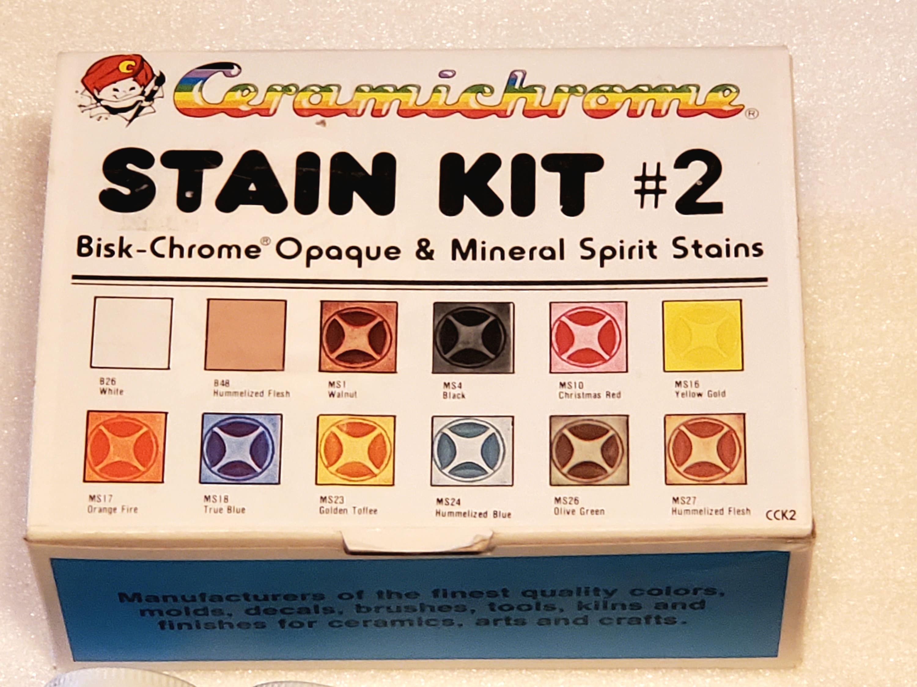 Ceramichrome Stain Kit 2 for Pottery, Bisk-chrome Opaque and Mineral ...