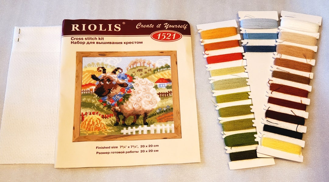 RIOLIS Cross Stitch Kit 1521 the FARM and the SHEEP, Finished Size 7 ...
