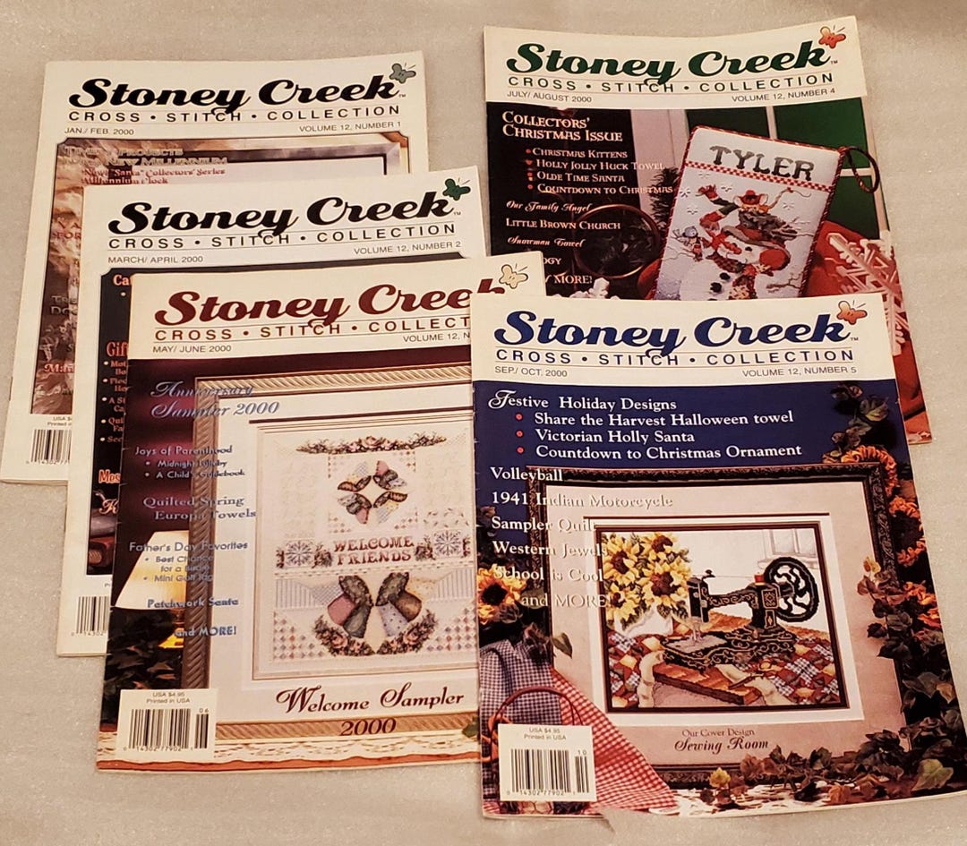 5 STONEY CREEK Cross Stitch Collection, 2000, Vol 12, #1-5, Patterns ...