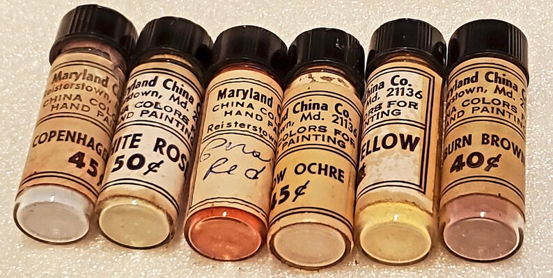 12 MARYLAND CHINA Co. Vials of China Colors for Painting, China Dolls ...
