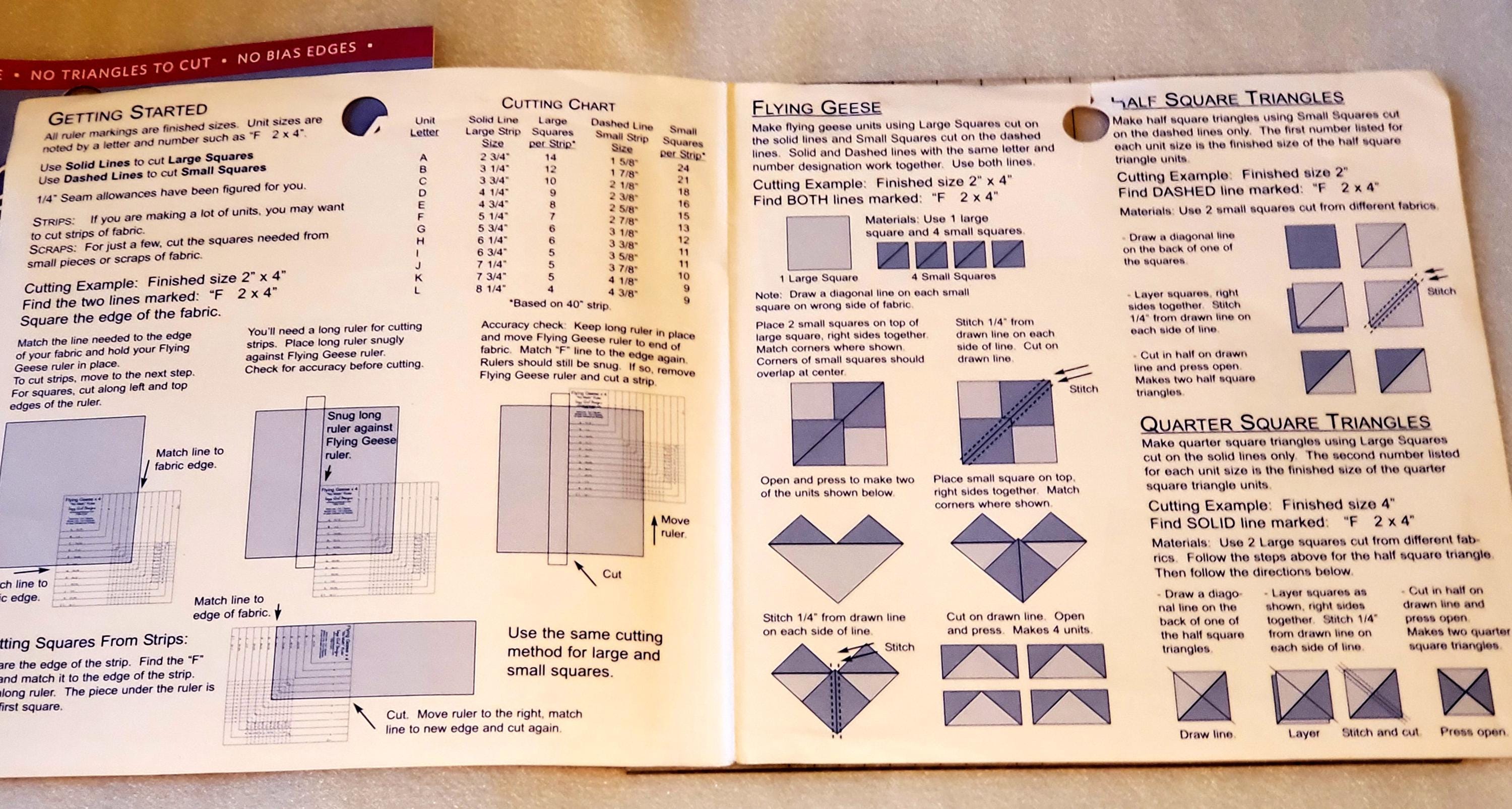 FLYING GEESE X 4 No Math Ruler, Use Squares to Make Perfect Flying ...
