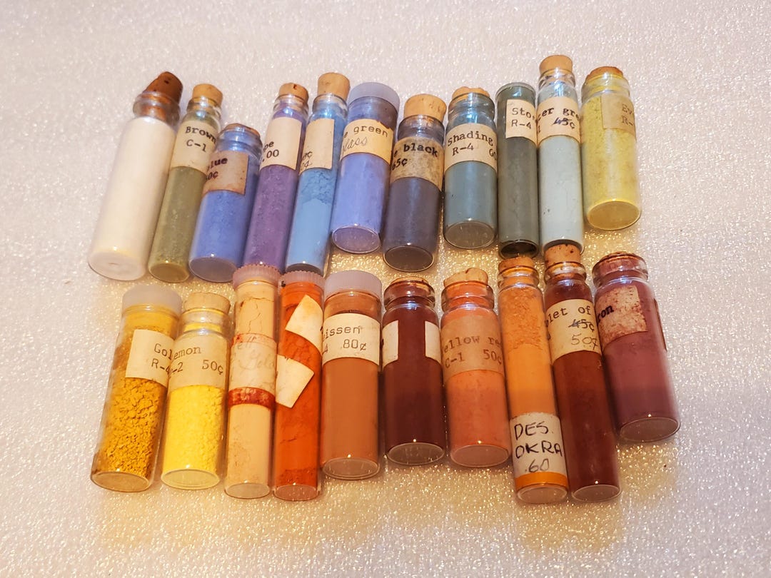 CHINA PAINT POWDER, 21 Vials, Unbranded, All Different Colors, Full or ...