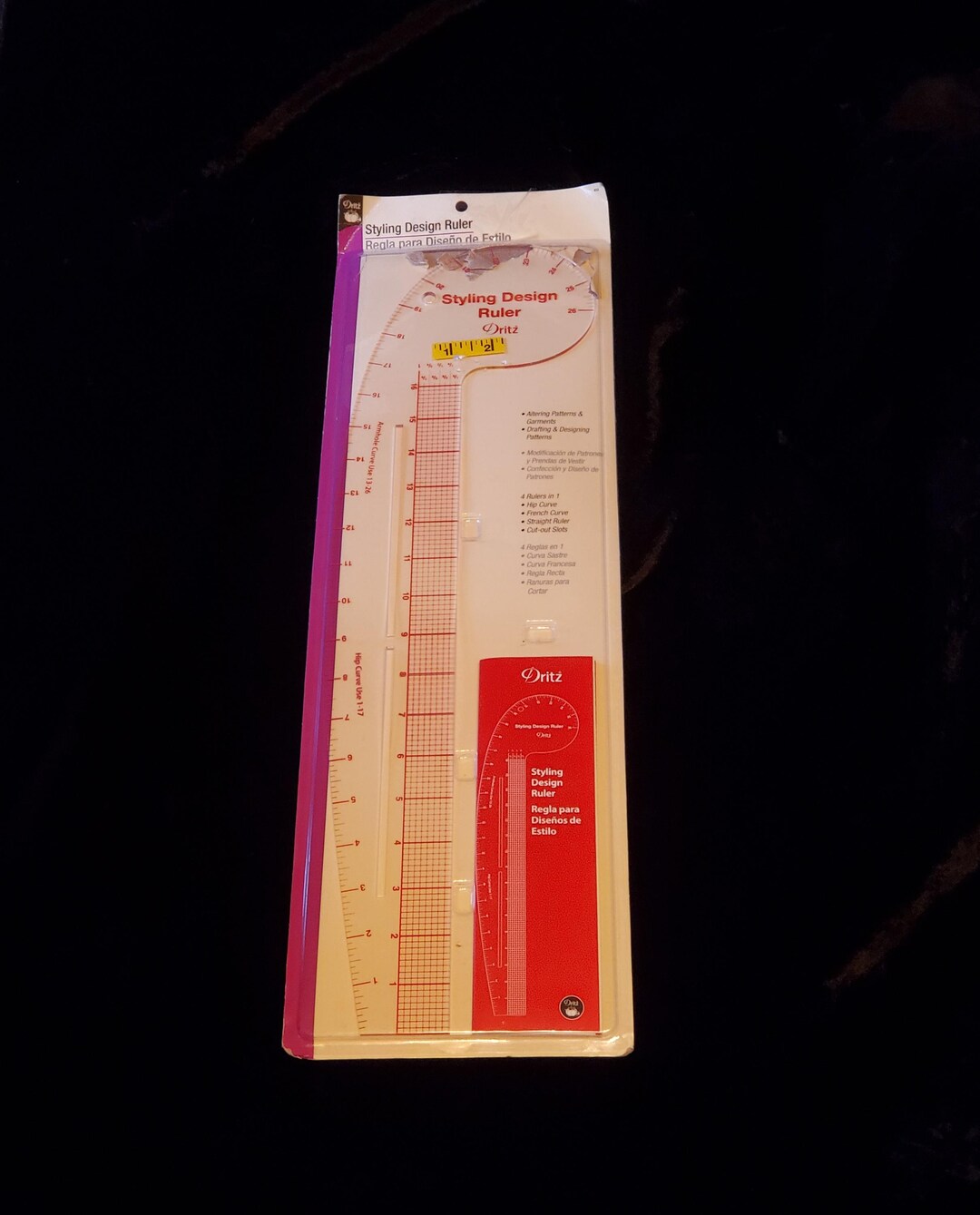 Dritz STYLING DESIGN RULER, 4 Rulers in One, Curved, Straight, Grid ...
