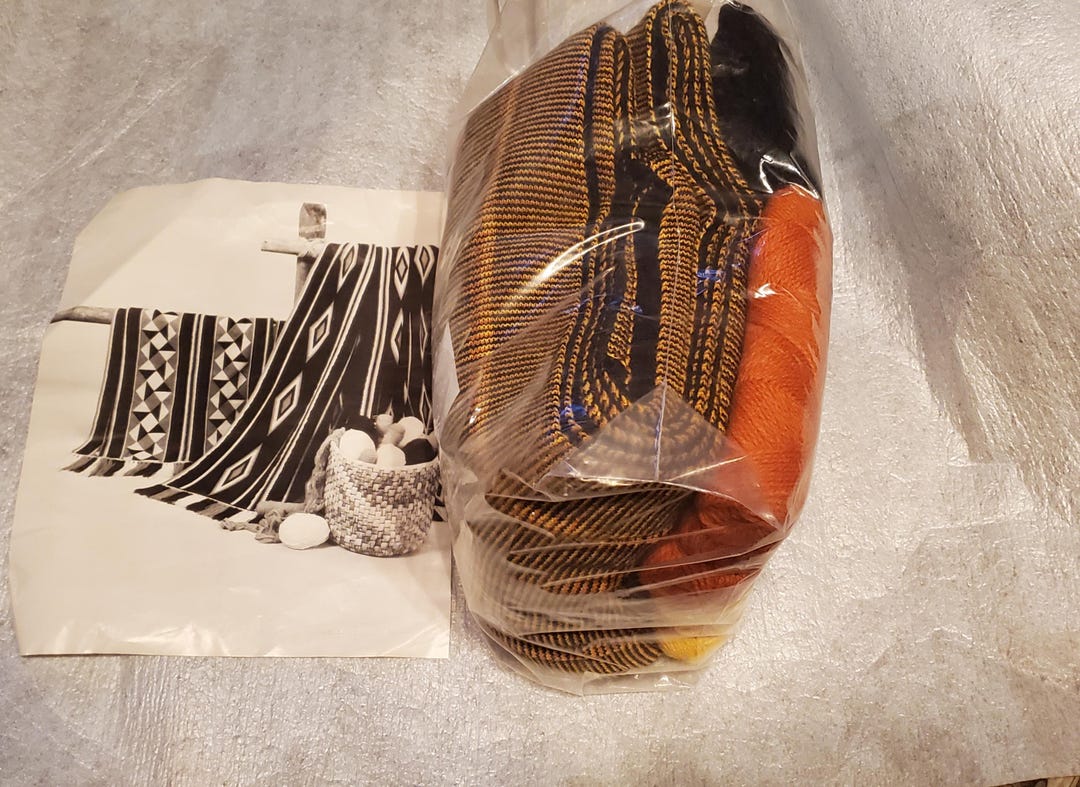 NAVAJO & MOHAWK AFGHAN Kit Included: Knitted Panels, Yarn for ...