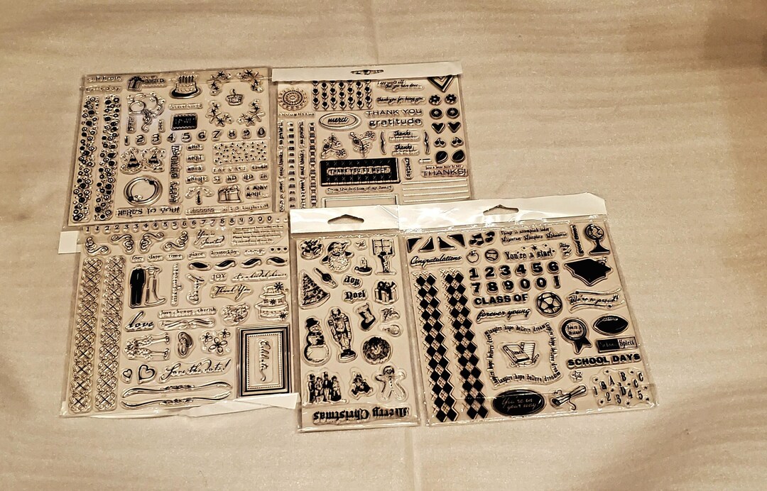 Fiskars Clear Cling Stamps 5 Packages, 212 Stamps....celebrate ...