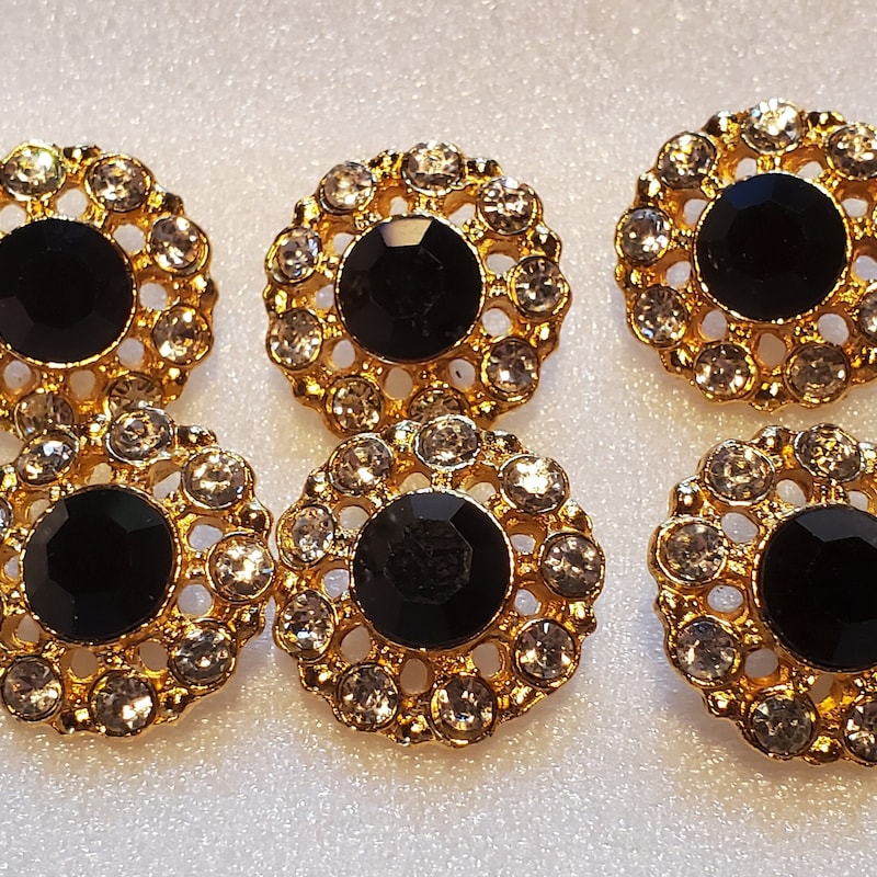 Black Rhinestone Buttons - Etsy