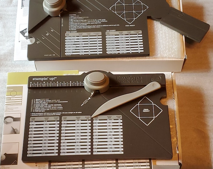 2 STAMPIN UP Punch Boards, Envelope up to 10 Inch and Gift Box up to 10 ...