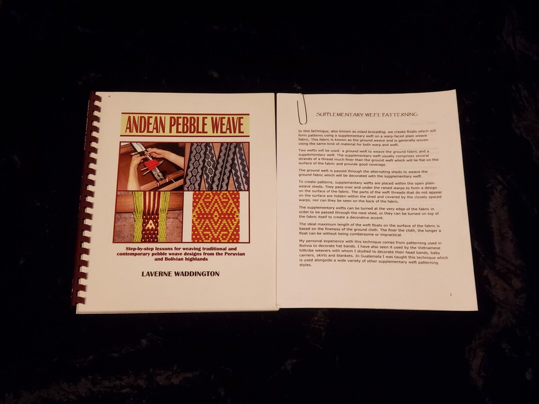 ANDEAN PEBBLE WEAVE and Supplementary Weft Patterning Pages by Laverne ...