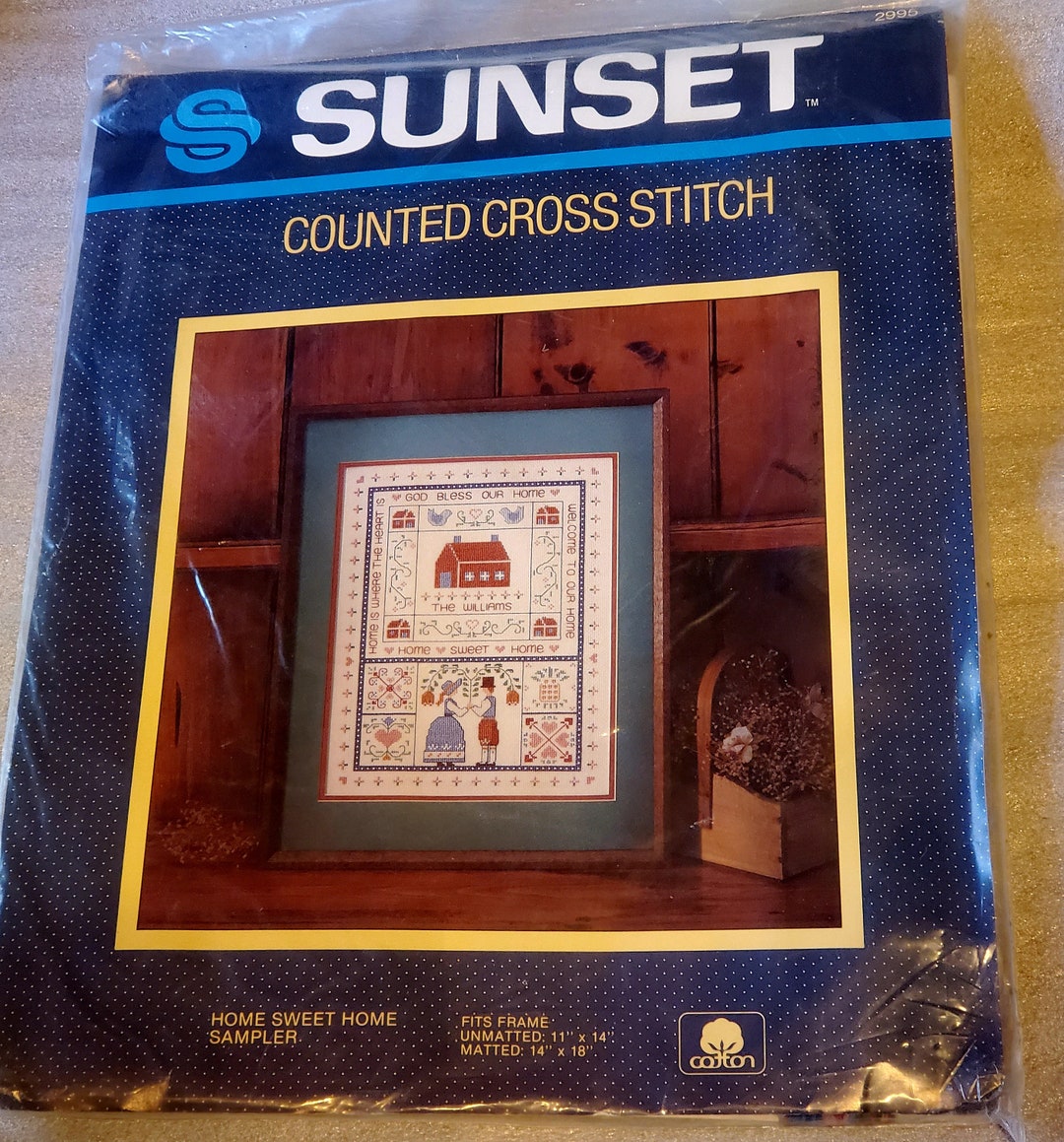 Sunset Counted Cross Stitch Kit Sampler HOME SWEET HOME, No 2995, 11x14 ...