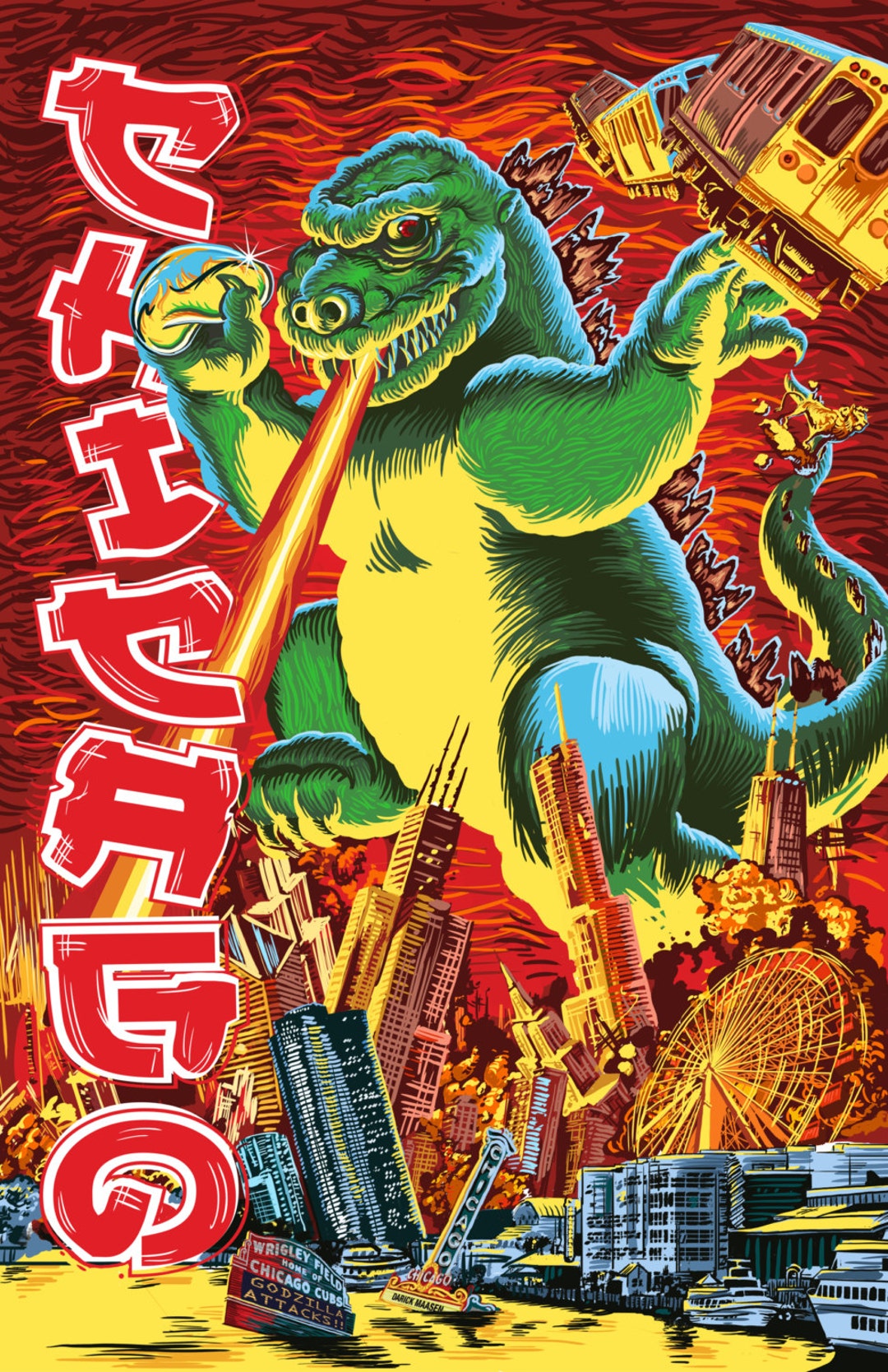 Godzilla Vs. Chicago - Etsy