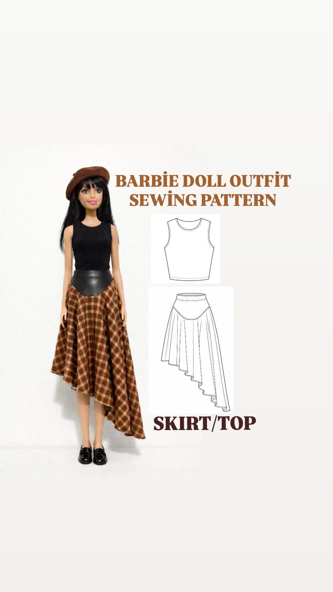 Barbie Doll Outfit Sewing Pattern–miniature Fashion Pdf–printable Doll ...