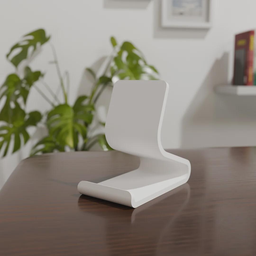 Modern Minimalist Phone Stand | 3D Printed Desktop & Kitchen Holder ...