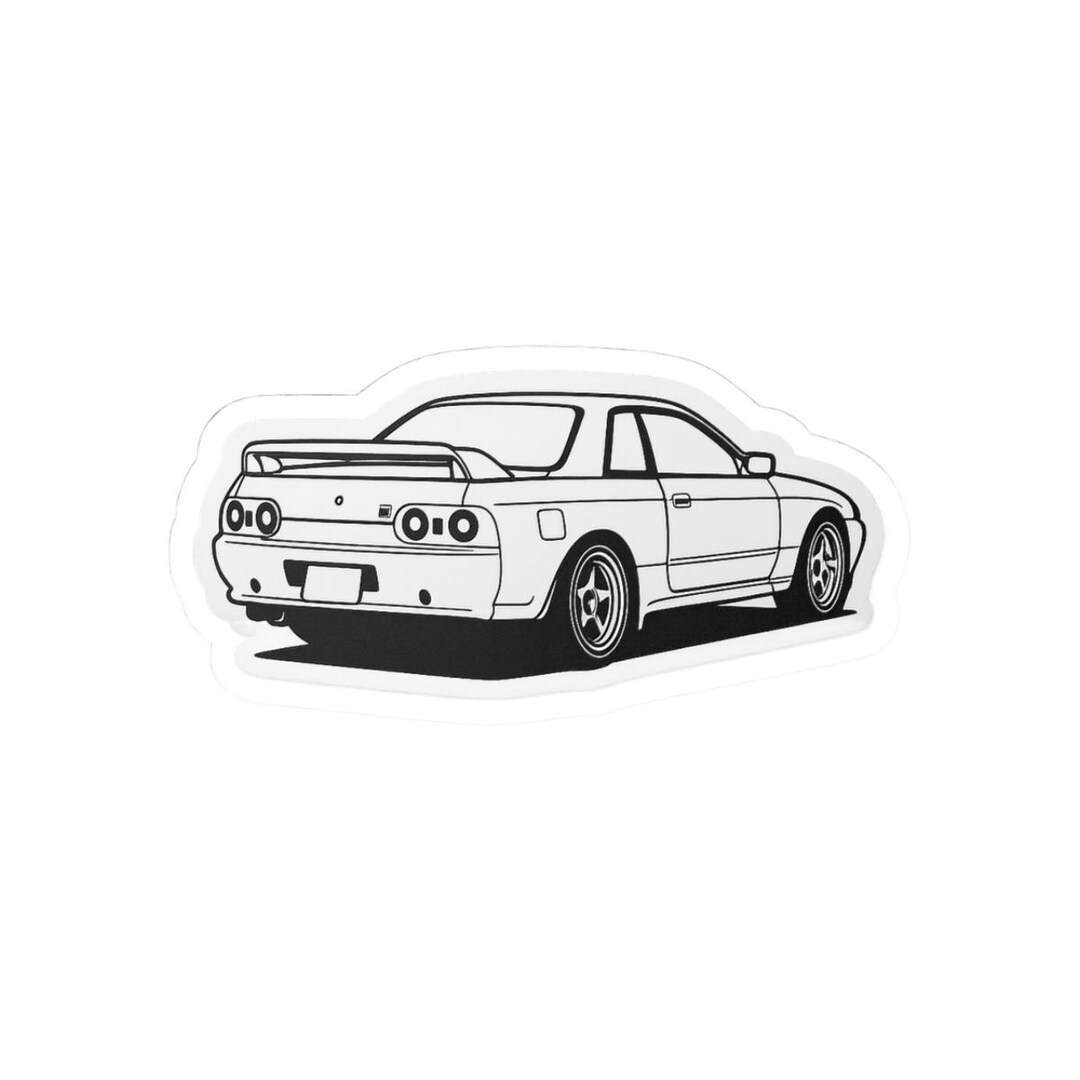 Nissan GTR R32 Sticker | Minimal JDM Car Line Art Decal for Car Lovers ...