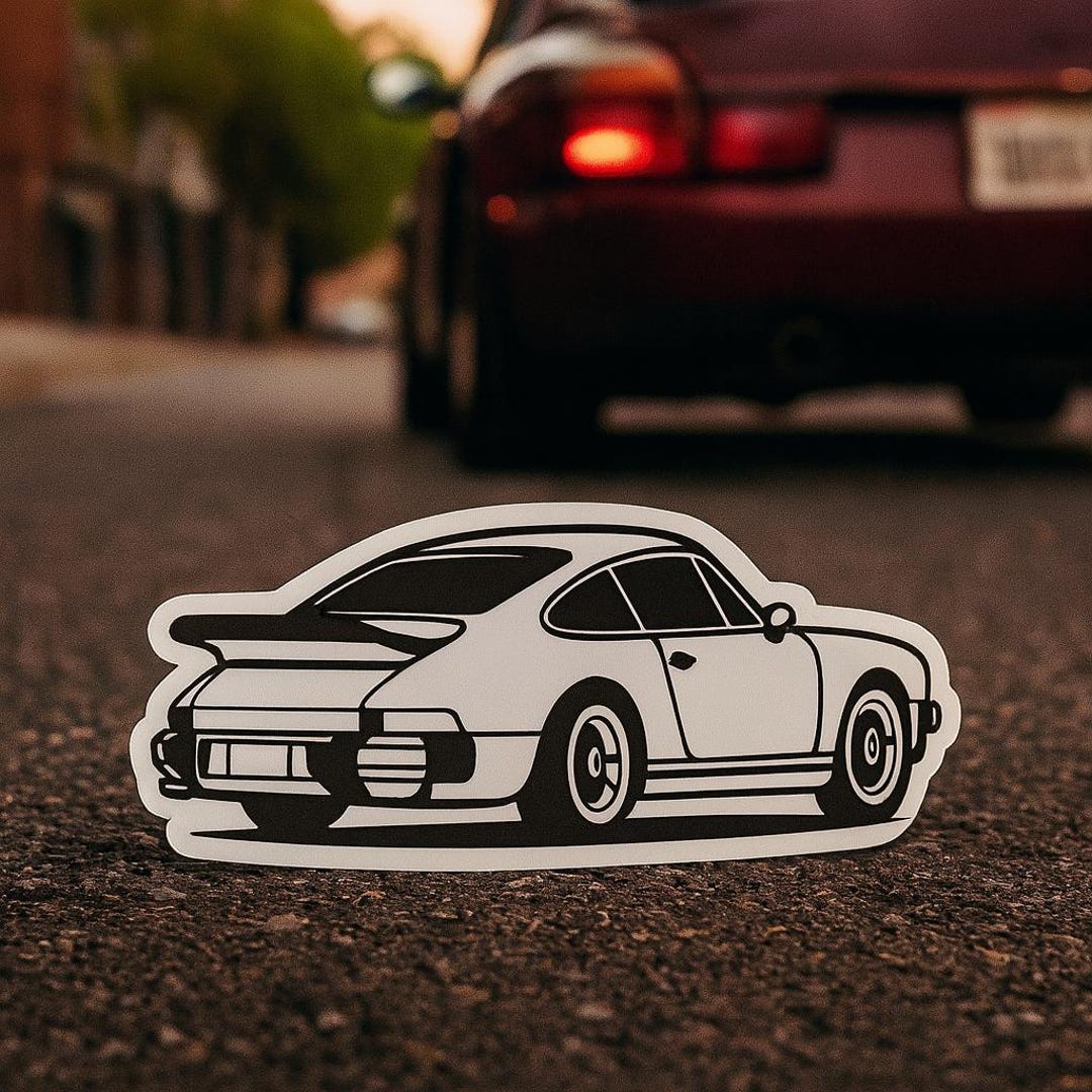 Porsche 911 Sticker | Minimal Car Line Art Decal for Car Lovers by ...