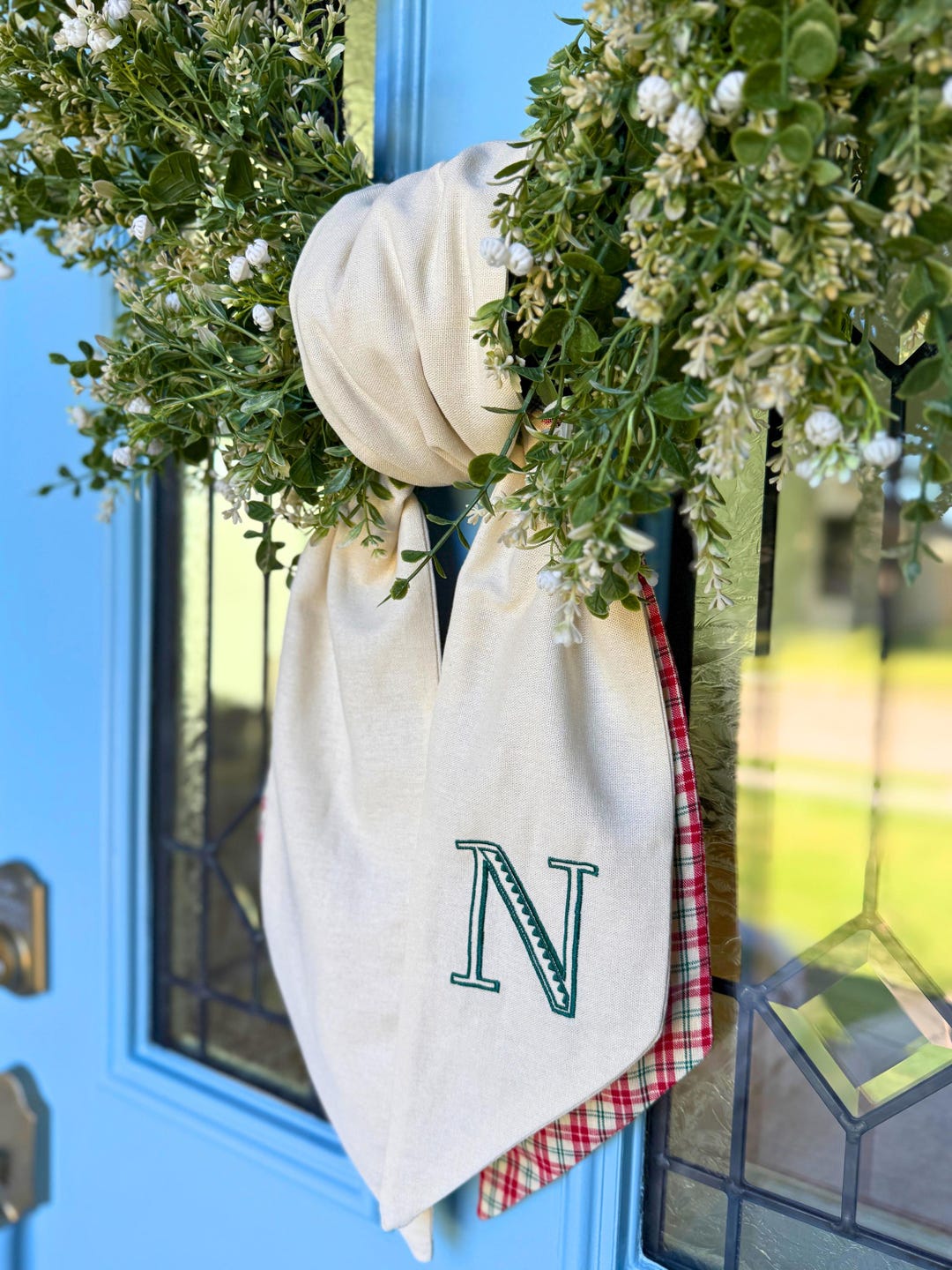 Custom Holiday Wreath Sash - Personalized Double Layer Handmade Sash ...