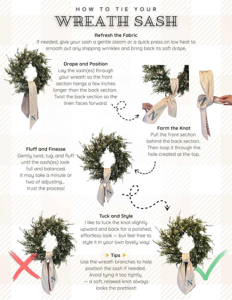 Christmas Wreath Sash - Handmade Personalized Sash - Custom Holiday ...