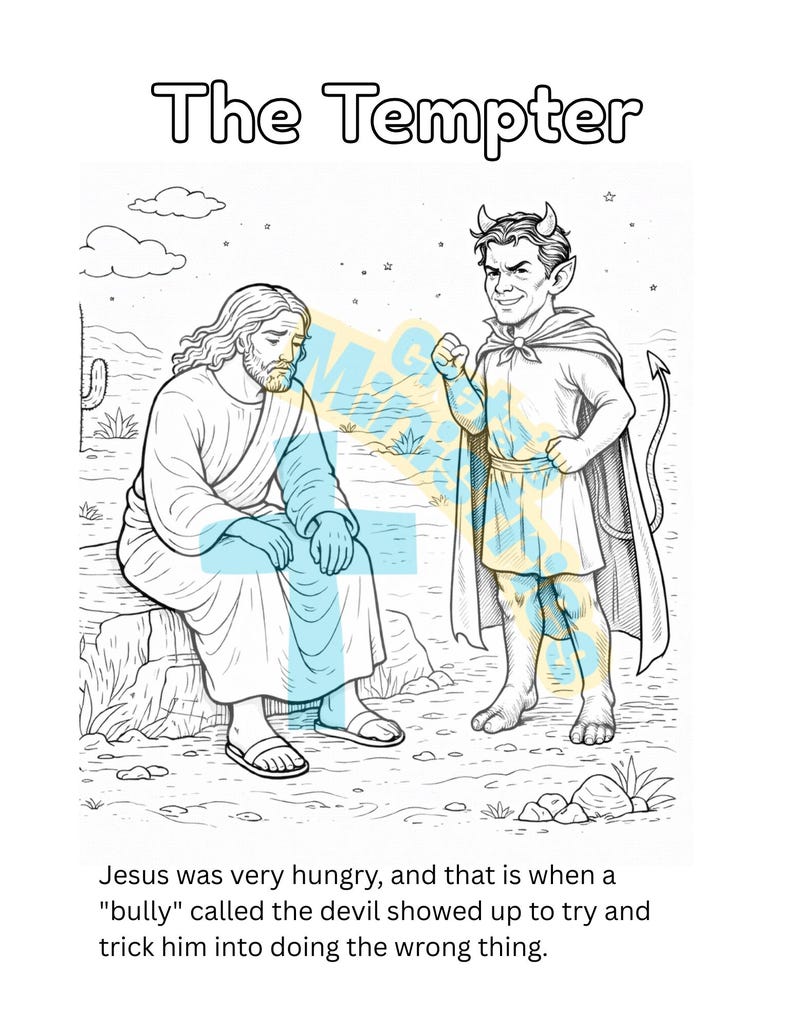 Jesus Tempted Lesson Bundle | Bible Coloring Book, Activities, Crafts ...