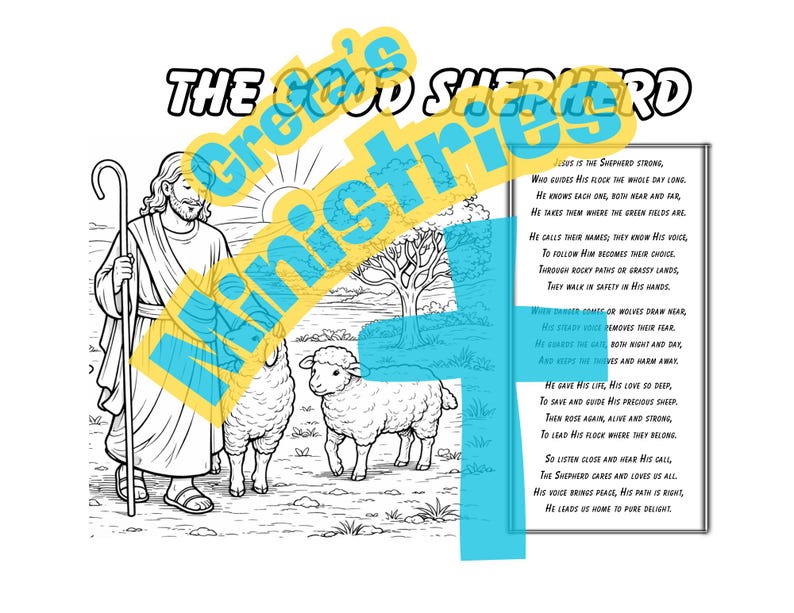Good Shepherd Coloring Page | Rhyming Bible Story Activity | John 10:1 ...