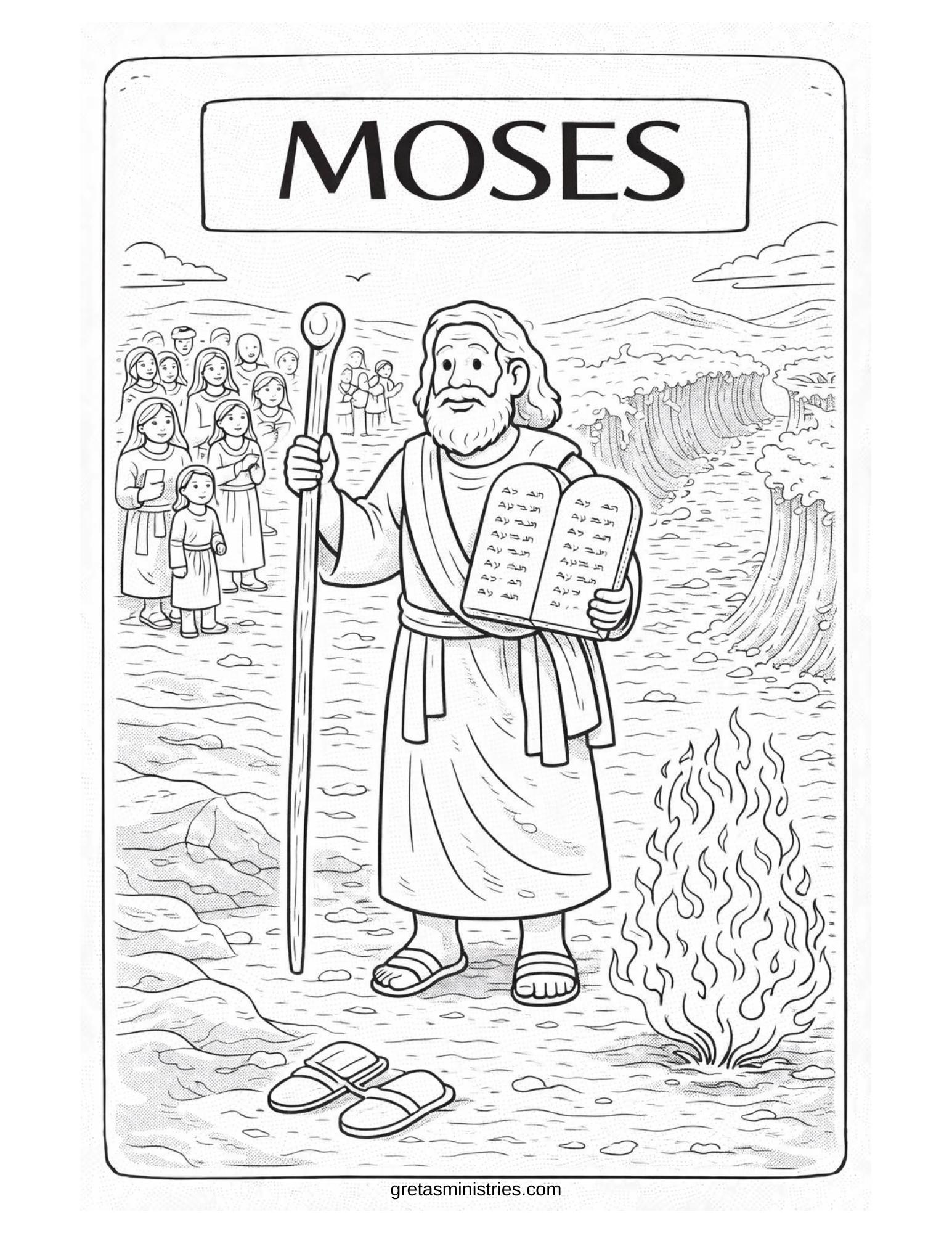 The Life of Moses Bible Coloring Pages, Sunday School Activity (15 ...