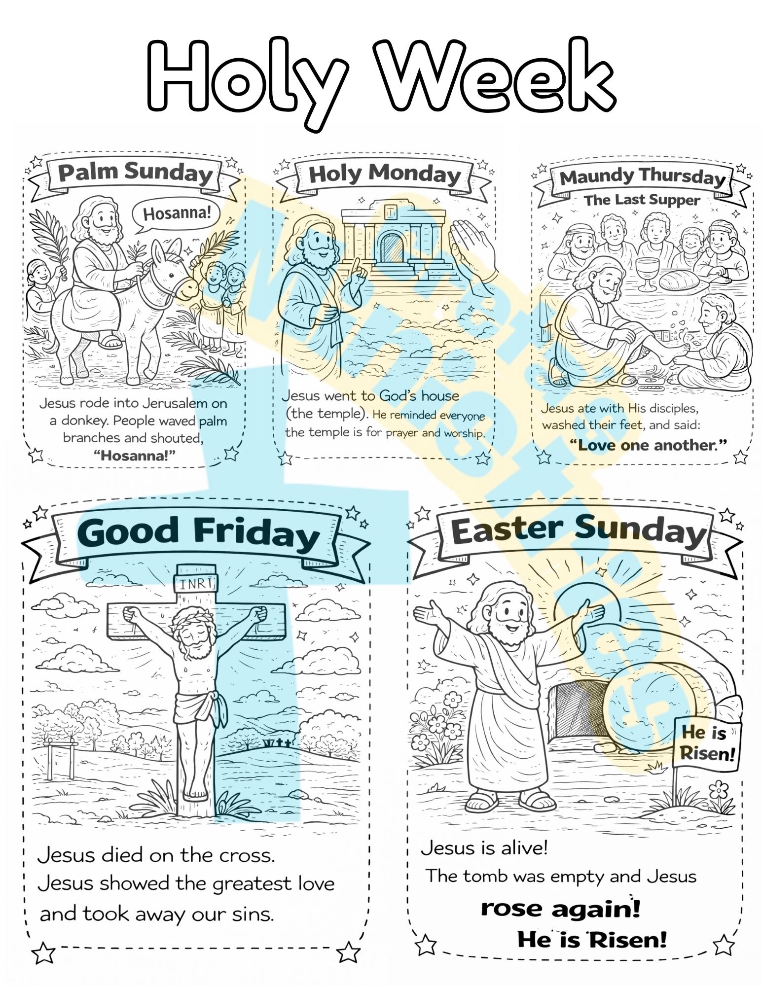 Holy Week | Easter | Bible Coloring Page | Lent | Sunday School ...