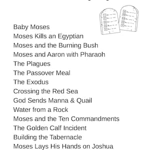 The Life of Moses Bible Coloring Pages, Sunday School Activity (15 ...