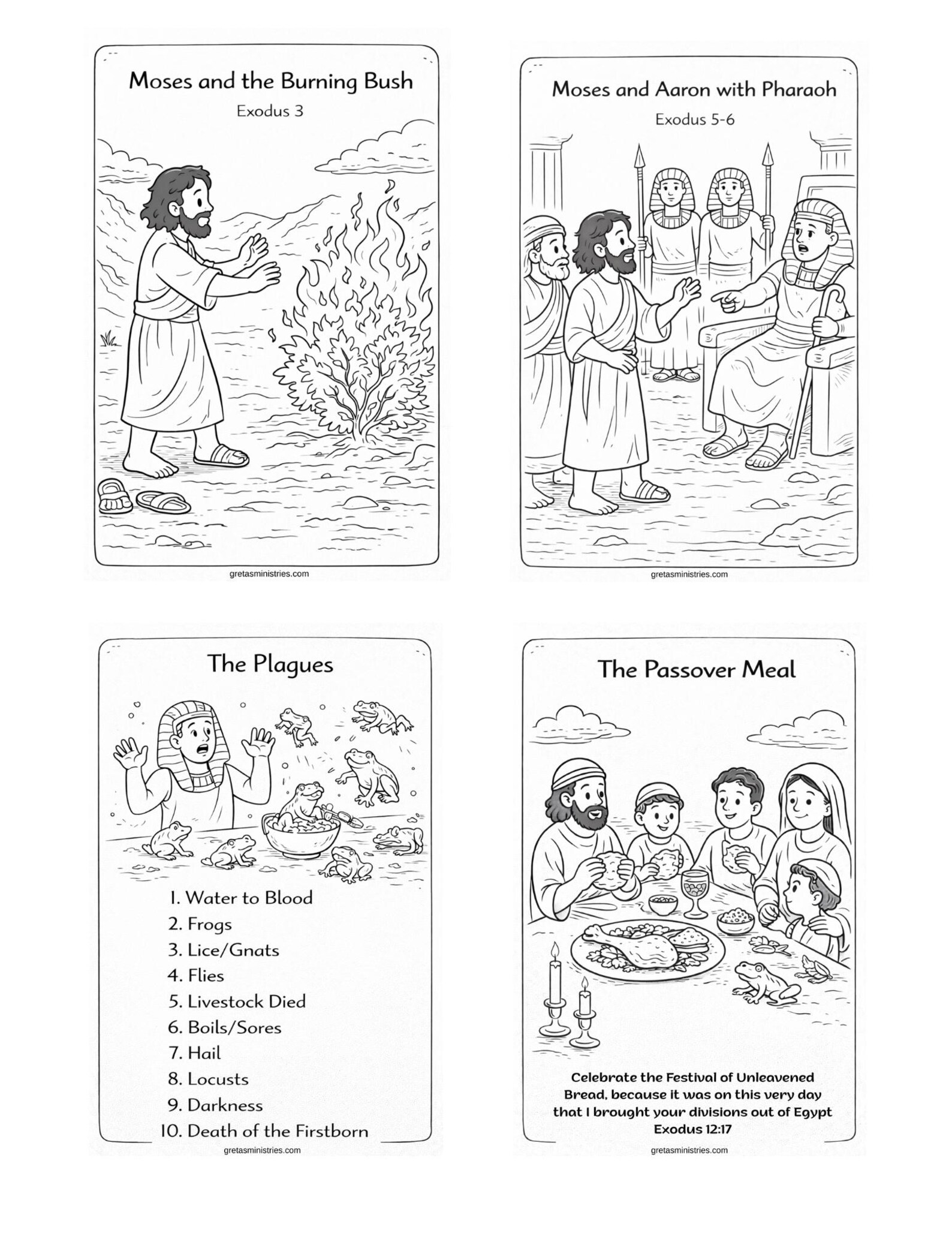 The Life of Moses Bible Coloring Pages, Sunday School Activity (15 ...