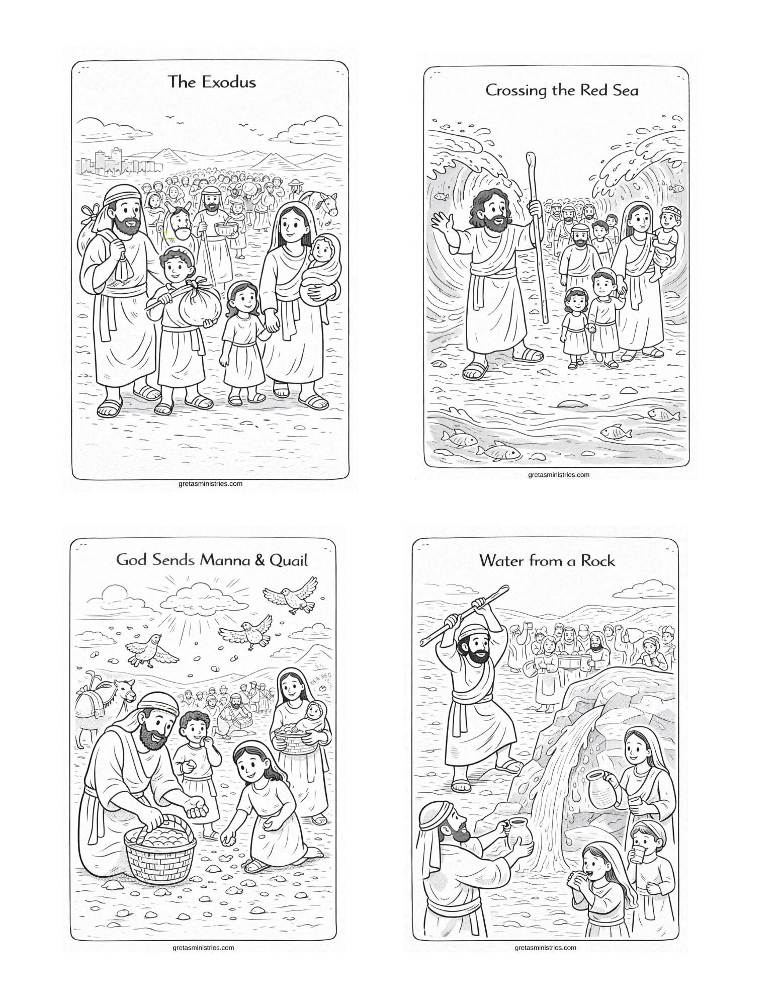 The Life of Moses Bible Coloring Pages, Sunday School Activity (15 ...