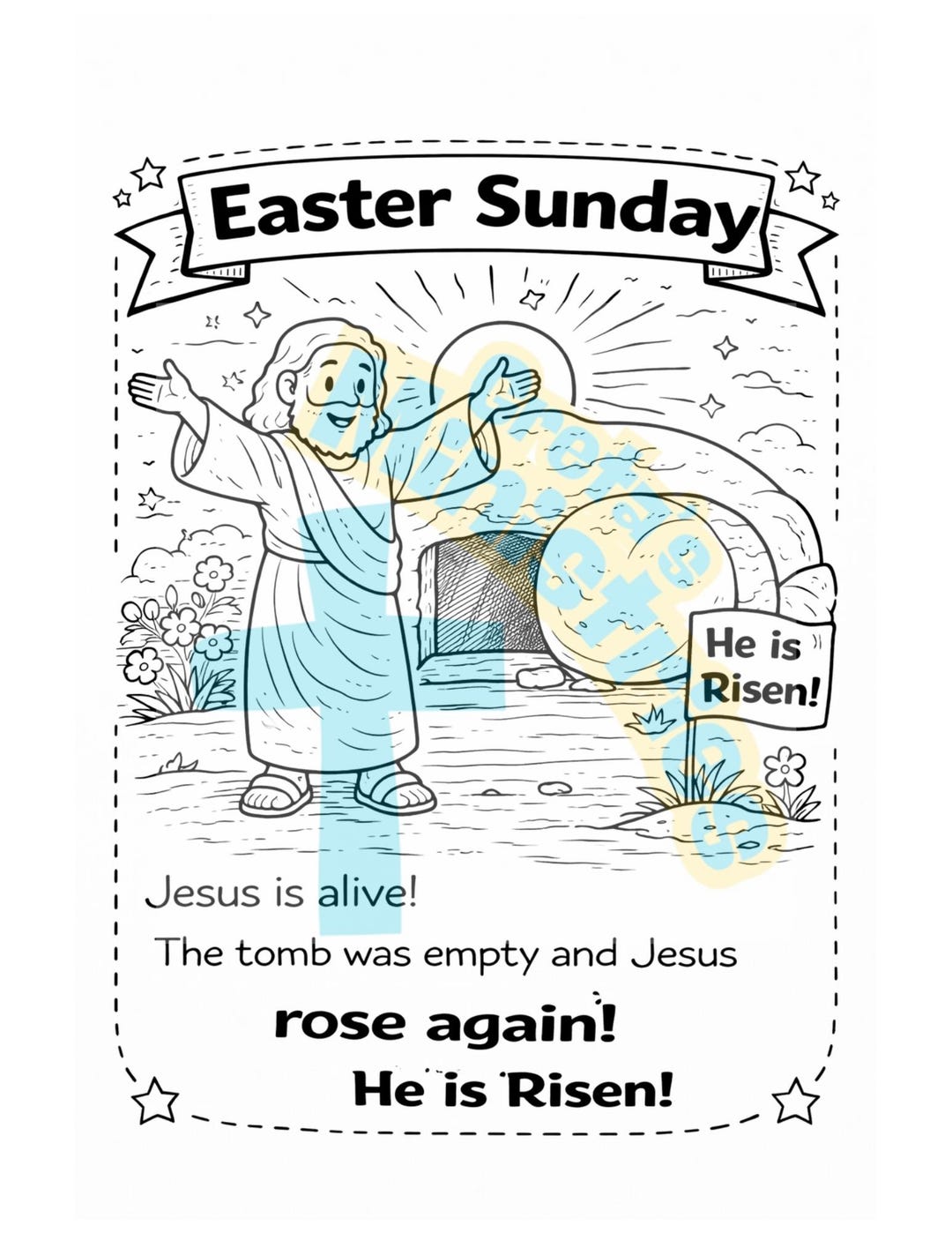 Easter Sunday | Bible Coloring Page | He is Risen | Holy Week | Lent ...