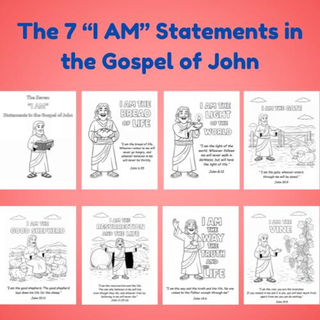 The Seven "i Am" Statements in the Gospel of John Bible Coloring Pages ...
