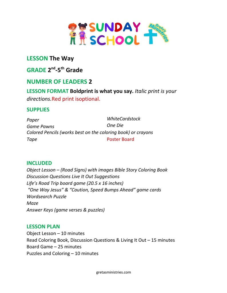 Jesus is the Way Complete Lesson Plan | Sunday School Activities | 2nd ...