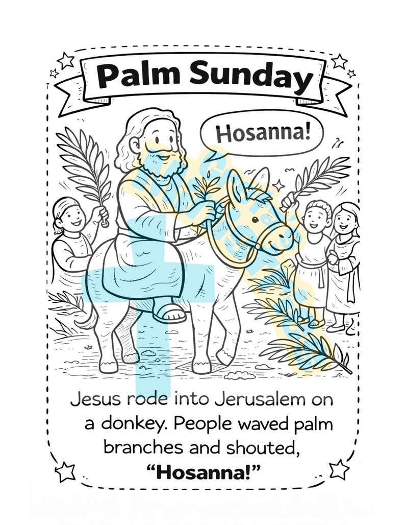 Palm Sunday | Bible Coloring Page | Holy Week | Easter Activity ...