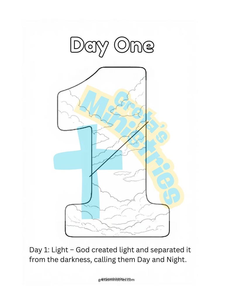 7 Days of Creation Bible Story Coloring Book (genesis 1-2:3) - Etsy Canada